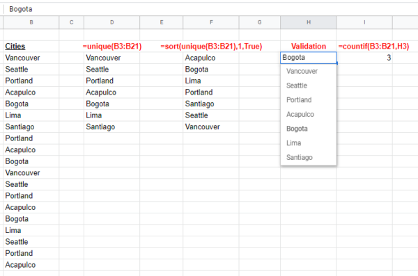 Getting a Unique List with Google Sheets - The Marquee Group